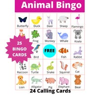 Animal Bingo for Kids, Animal Bingo Game for Children, Bingo Calling ...