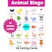 Animal Bingo Game for Children, Printable Large Bingo Cards With ...