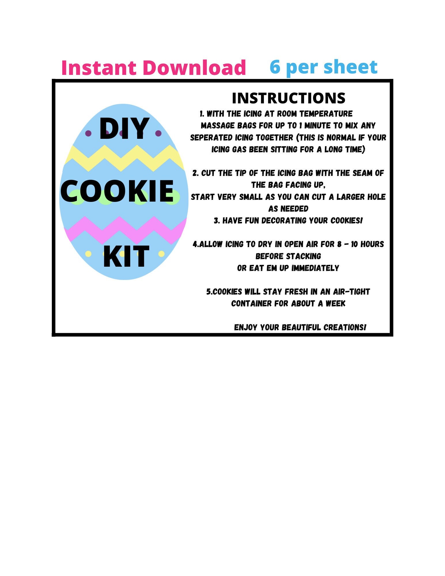 Easter Egg Do It Yourself Cookie Kit, Everyday Do It Yourself Cookie ...