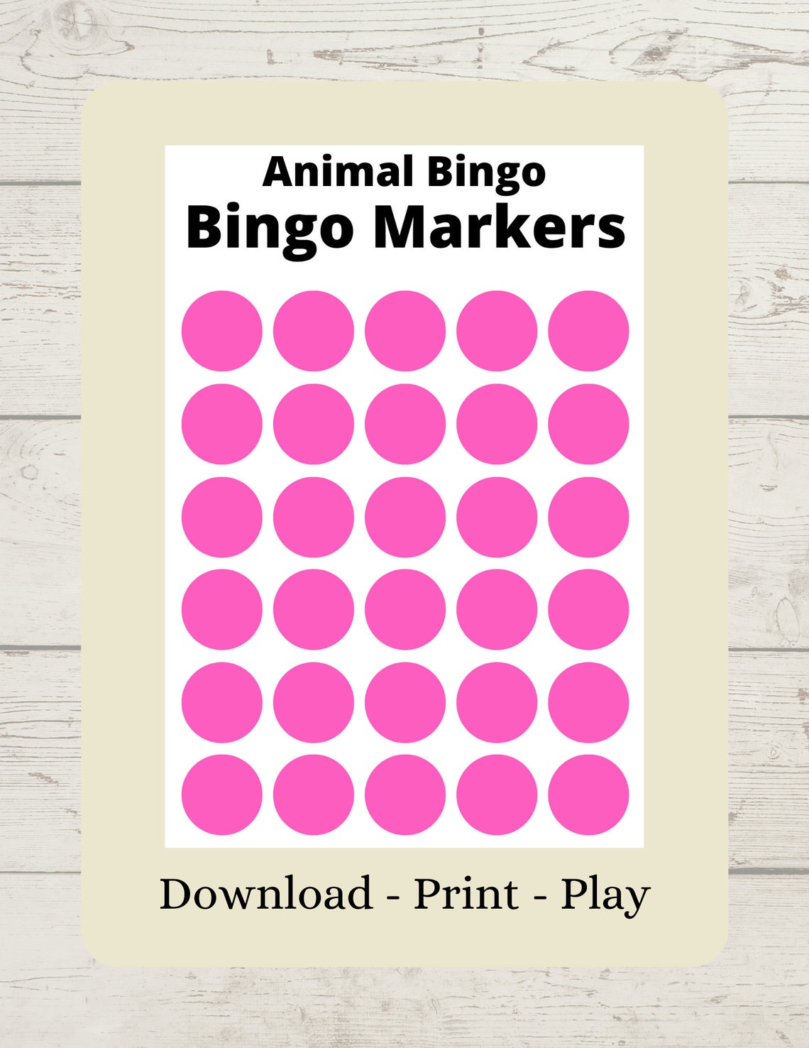 Printable Large Bingo Cards With Animals/bingo Game Bundle to Play ...