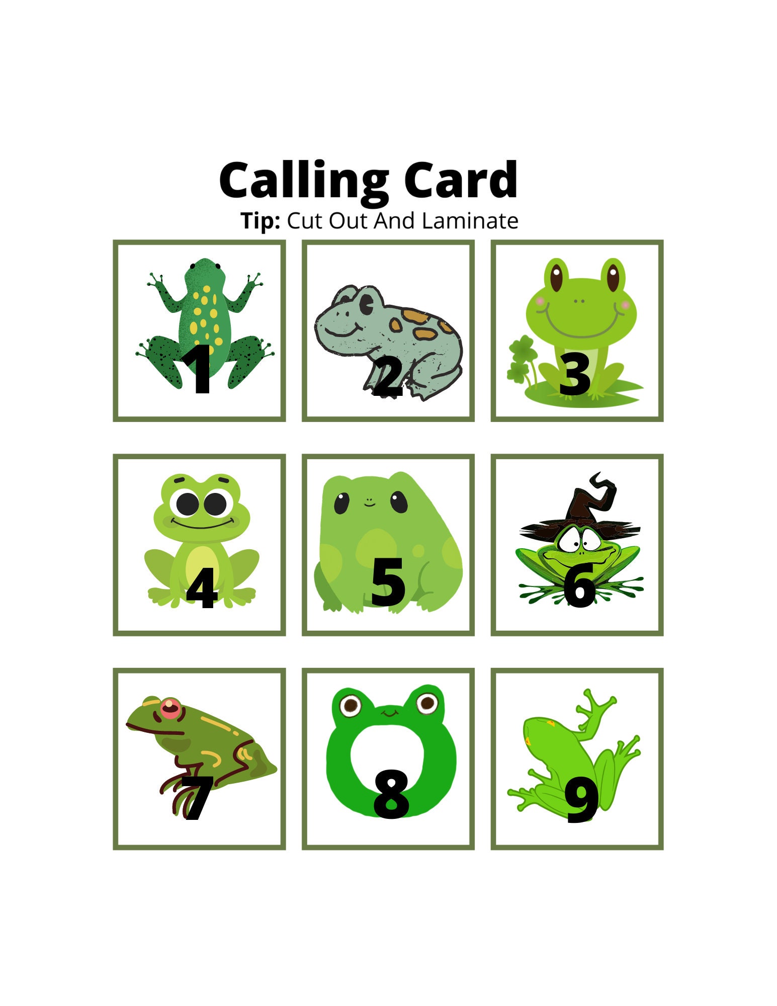 Frog Bingo Game, Fun Game for Kids, Perfect for Classroom and Family ...