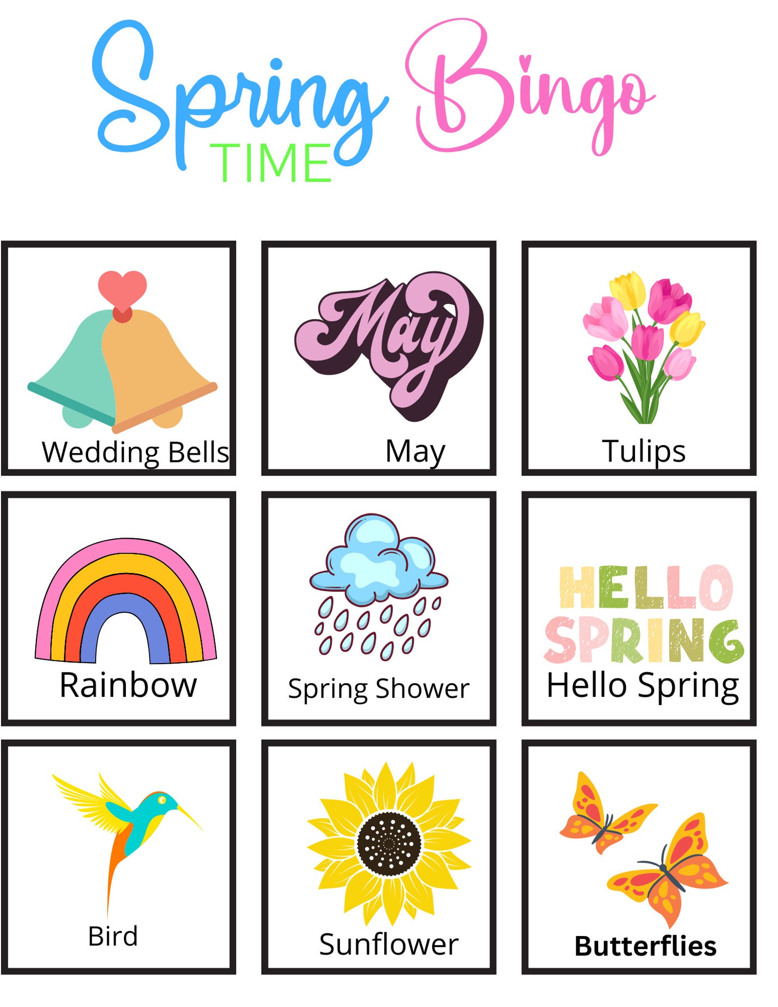 Animal Bingo Game/animal Bingo Game/bingo With Animals/spring Bingo ...