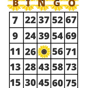 Sunflower Bingo Game 2, Bingo Game Bundle to Play, Sunflower Bingo ...