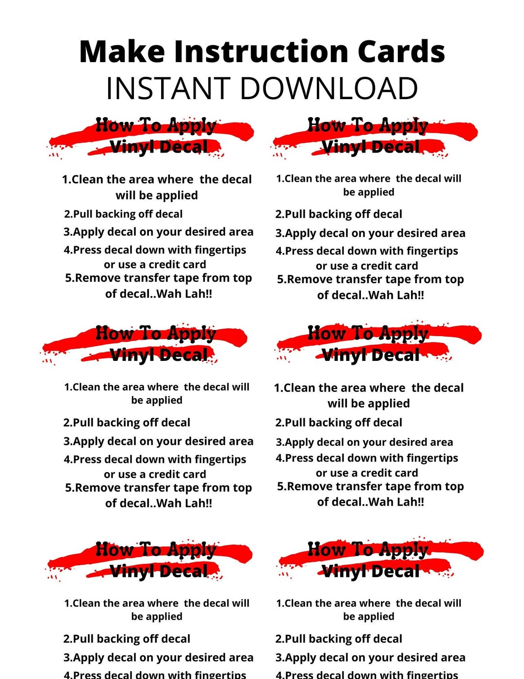 Decal Application Guide, Instant Download - Step-by-step Instructions ...