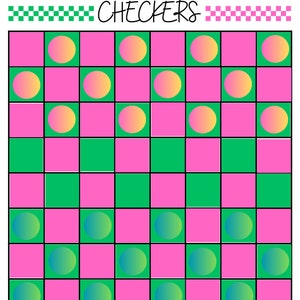 Checkers Instant Download Game, Checkers Printable Game, Mini Checker ...