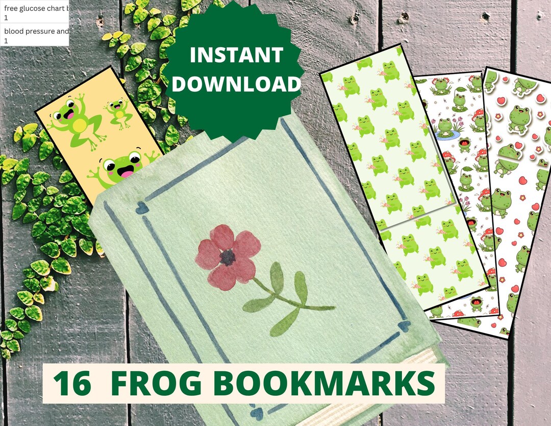 Frogs Printable Bookmark Variety Pack , Adult and Childrens Book ...