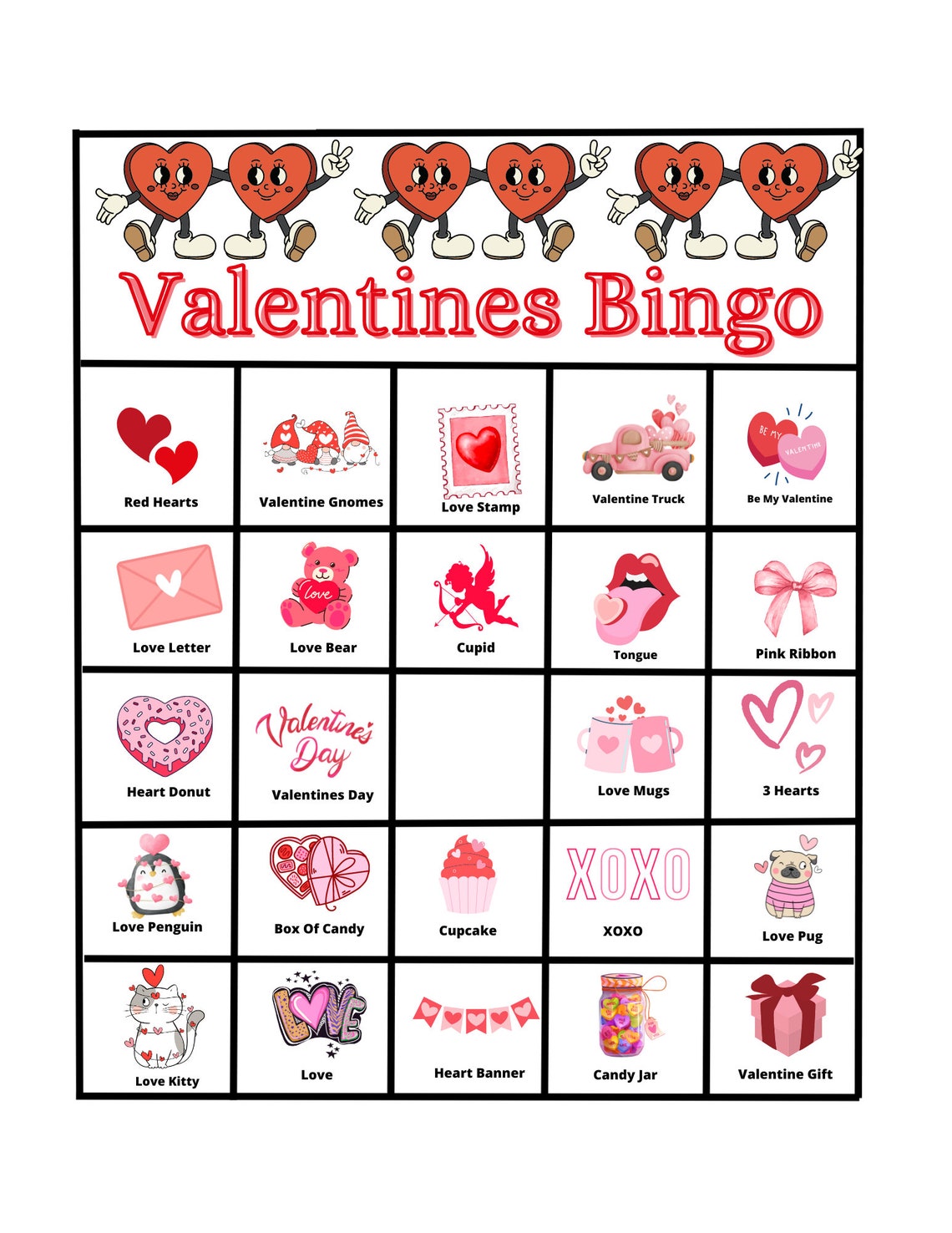 Valentine Game Kids, Valentines Day Bingo, Valentines Bingo Kid ...