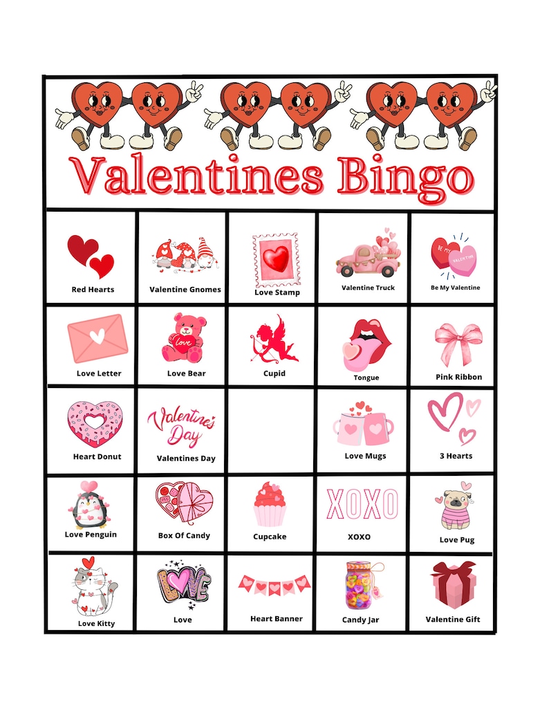 Valentine Game Kids, Valentines Day Bingo, Valentines Bingo Kid ...