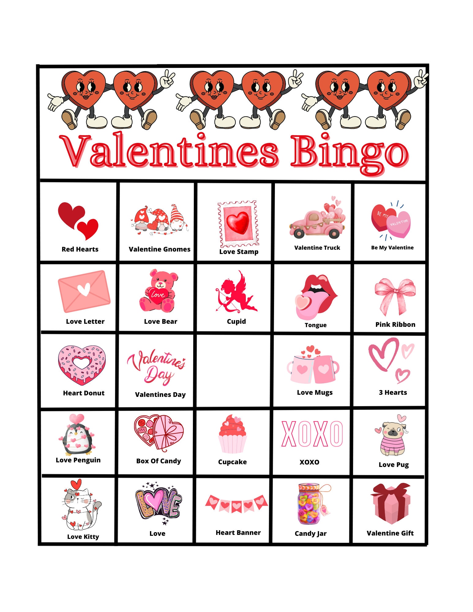 Valentine Game Kids, Valentines Day Bingo, Valentines Bingo Kid ...