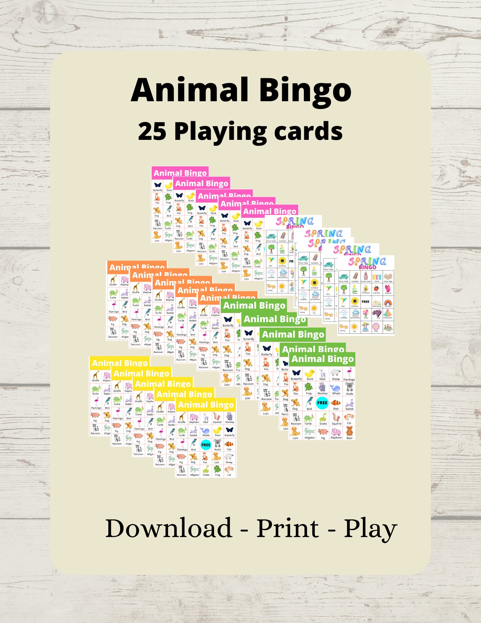 Dog Breed Bingo, Animal Bingo for Kids, Animal Bingo Game for Children ...