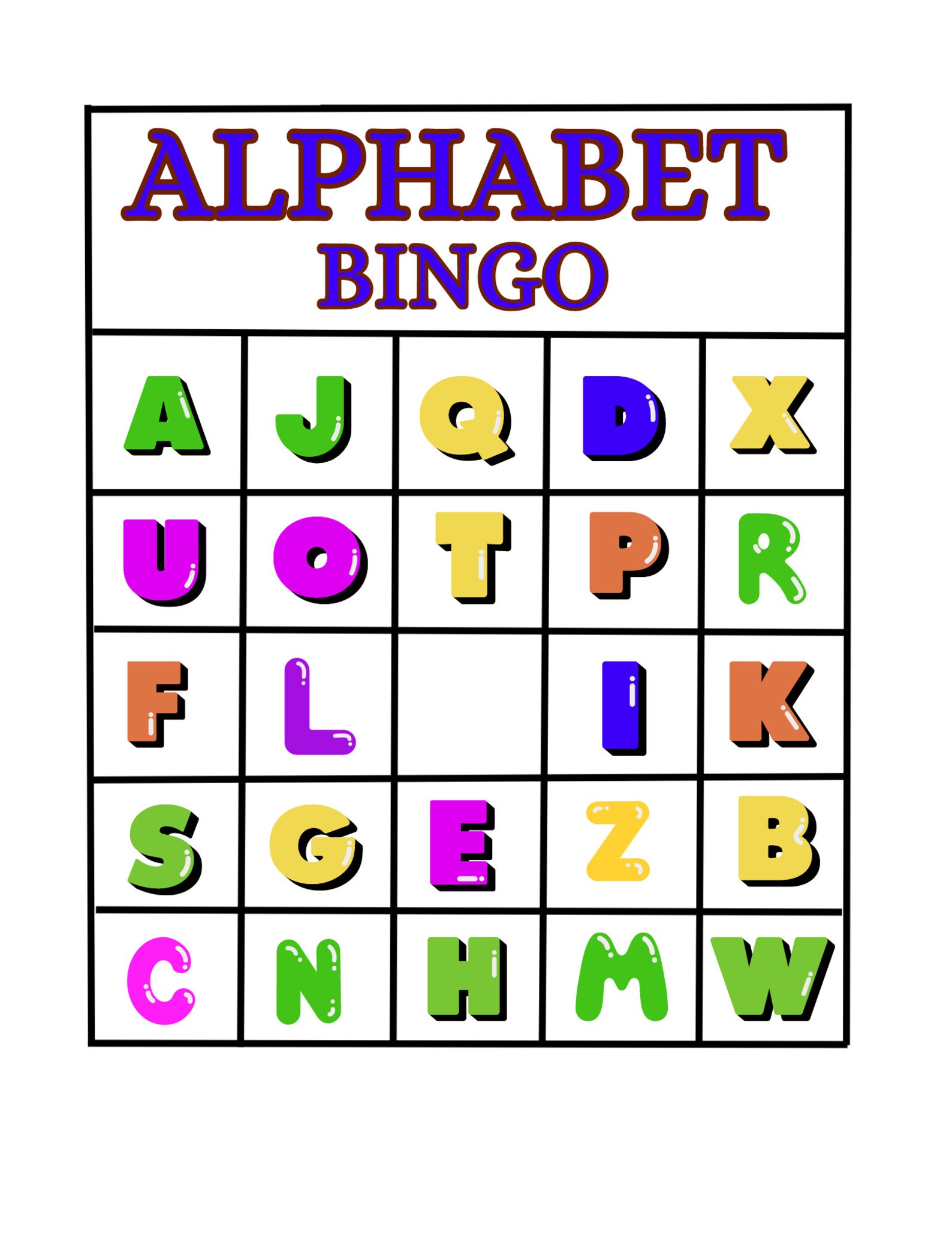 Alphabet Bingo, Alphabet Bingo for Kids, Alphabet Bingo Printable ...