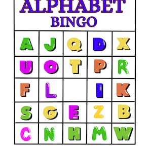 Alphabet Bingo, Alphabet Bingo for Kids, Alphabet Bingo Printable ...