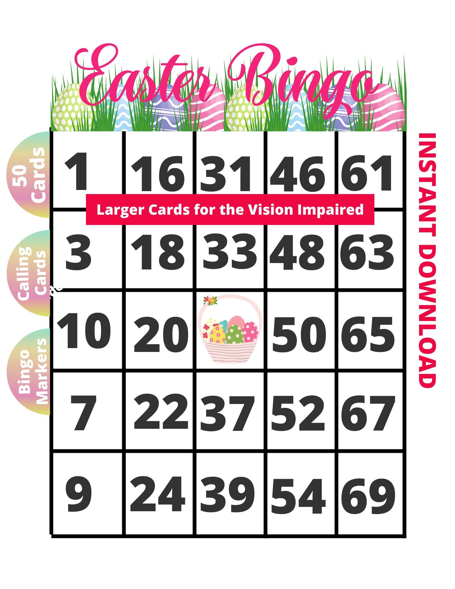 Easter Bingo Game, Bingo Game Bundle to Play, Easter Bingo Cards ...