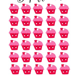 Heart Cupcakes Bingo Game, Cupcake BINGO Game for Children and Adults ...