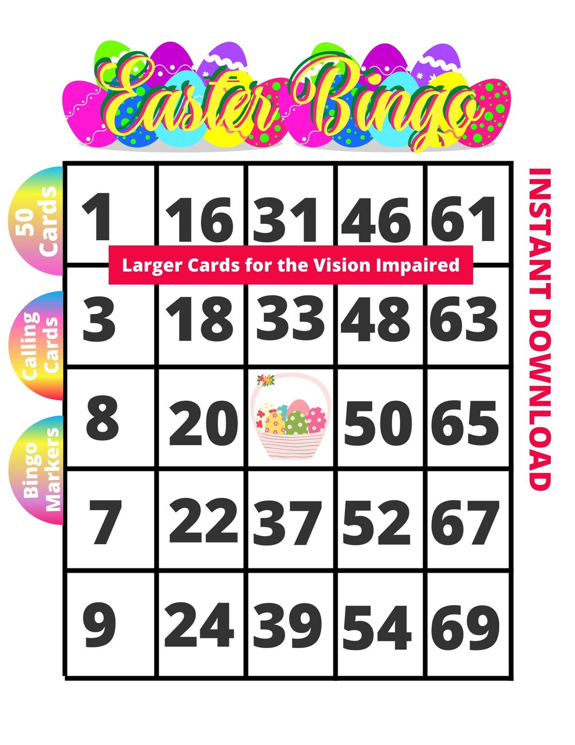 Easter Bingo Game, Bingo Game Bundle to Play, Easter Bingo Cards ...