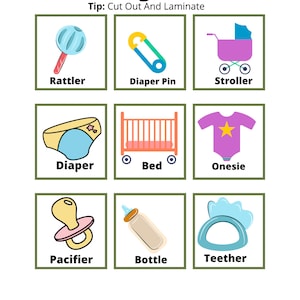 Baby Shower Bingo Game With 25 Playing Cards, Baby Shower Bingo Game to ...