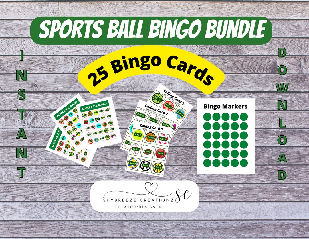 Sports Ball Bingo Game, Animal Bingo Game, Bingo With Animals, Sports ...