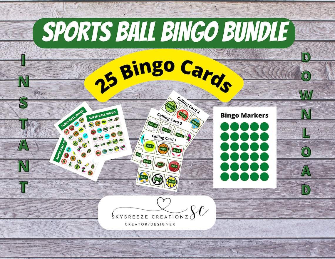 Sports Ball Bingo Game, Animal Bingo Game, Bingo With Animals, Sports ...