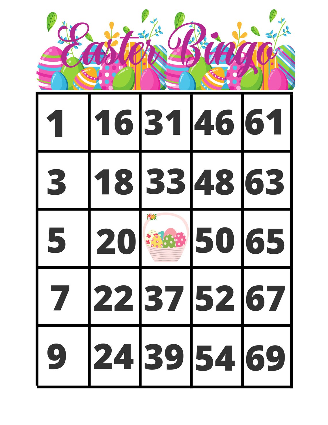 Easter Bingo Game, Bingo Game Bundle to Play, Easter Bingo Cards ...