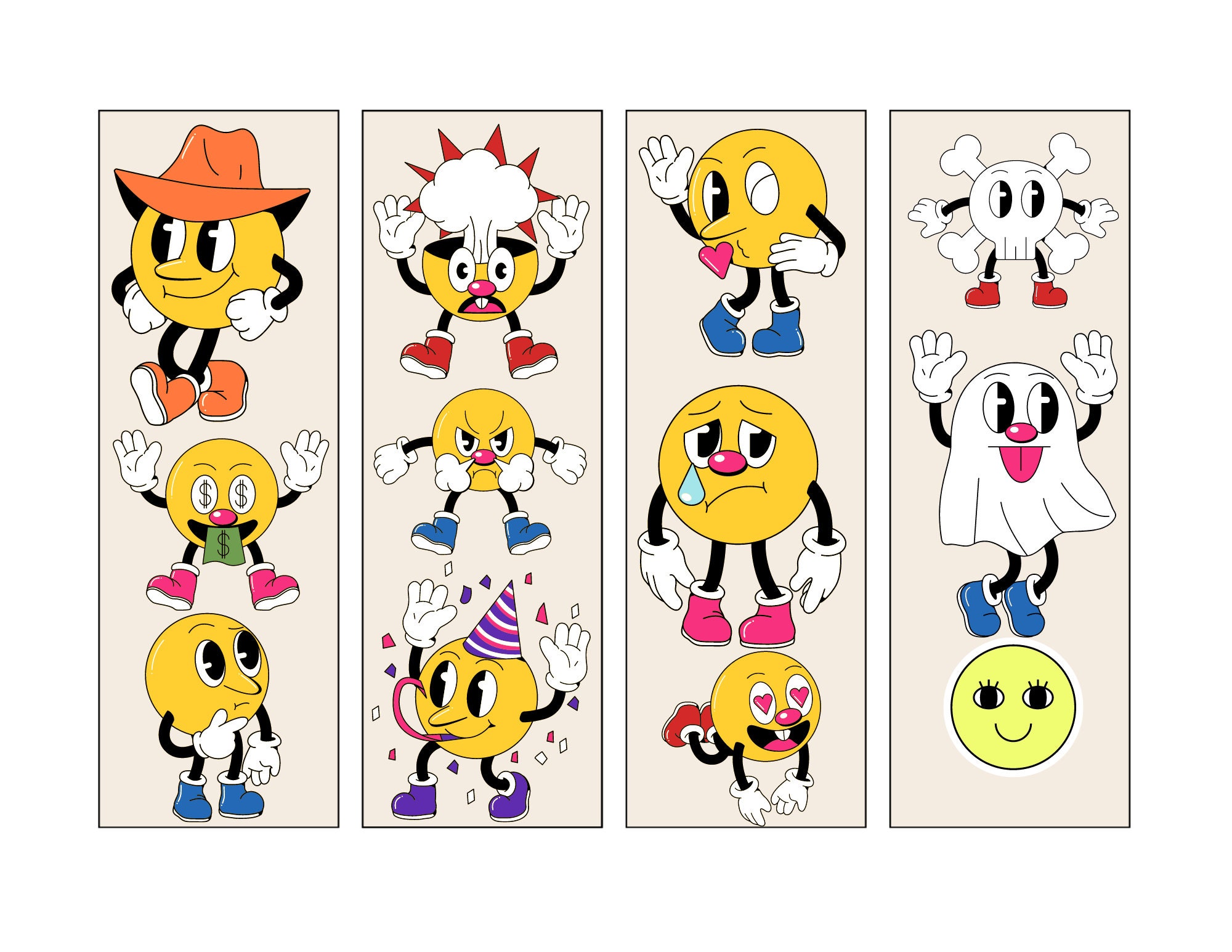 Bookmark Page Saver, Emojis Full Body Printable Bookmark Bundle 16ct ...