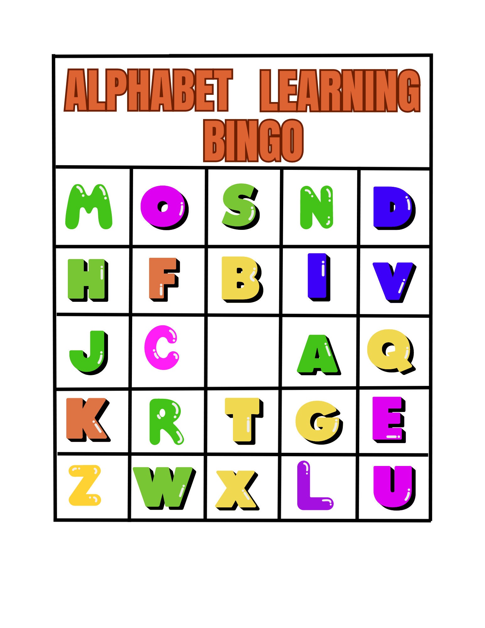 Alphabet Bingo, Alphabet Bingo for Kids, Alphabet Bingo Printable ...