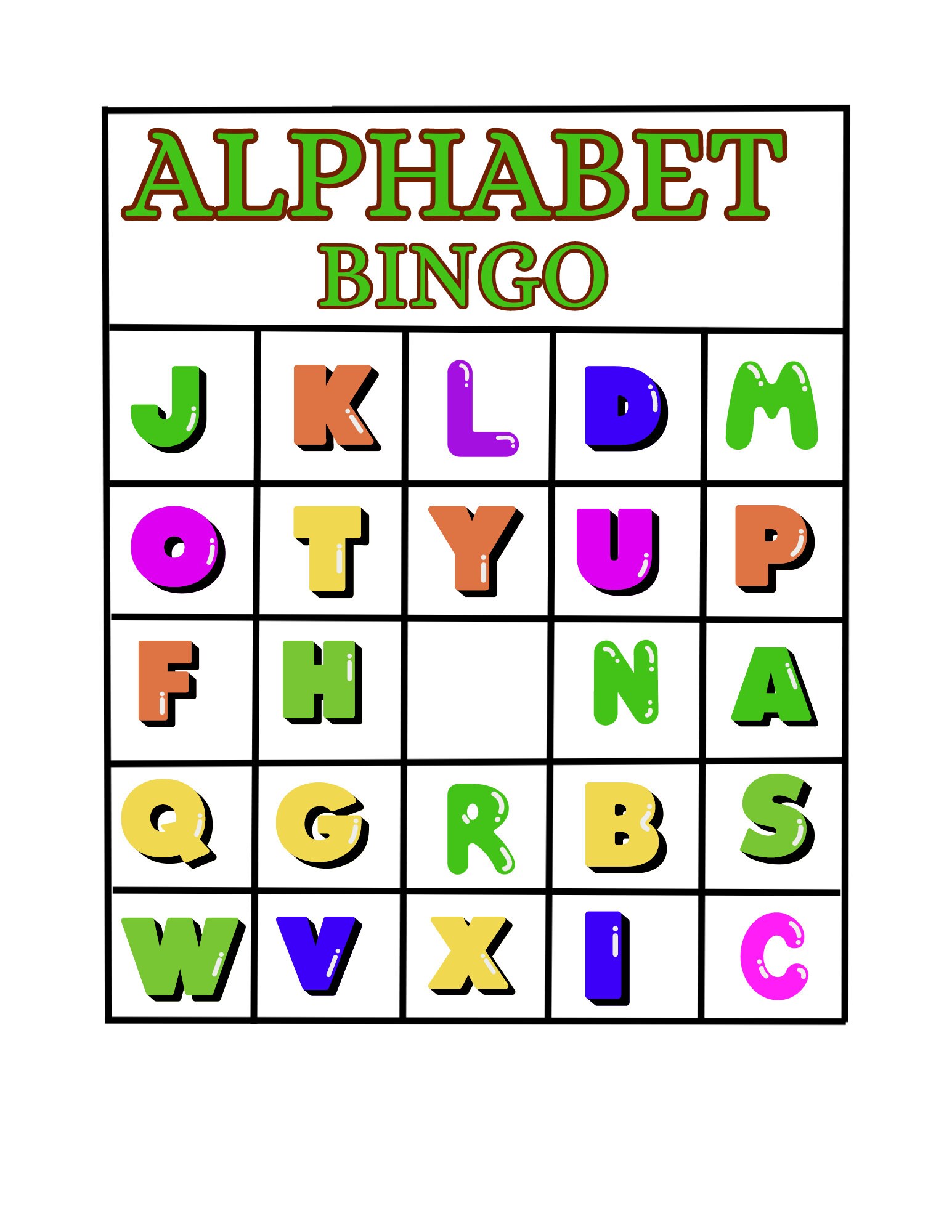 Alphabet Bingo, Alphabet Bingo for Kids, Alphabet Bingo Printable ...