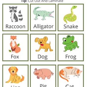 Animal Bingo for Kids, Printable Large Bingo Cards With Animals, Play ...