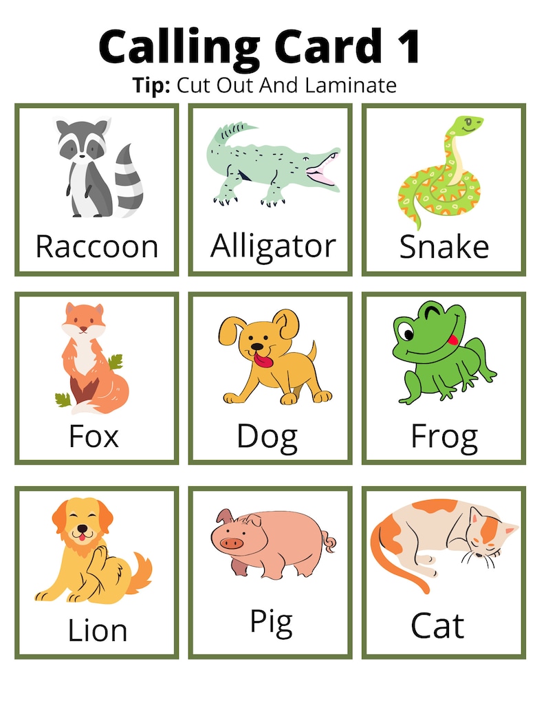 Animal Bingo for Classroom, School Event Classroom Bingo Game ...