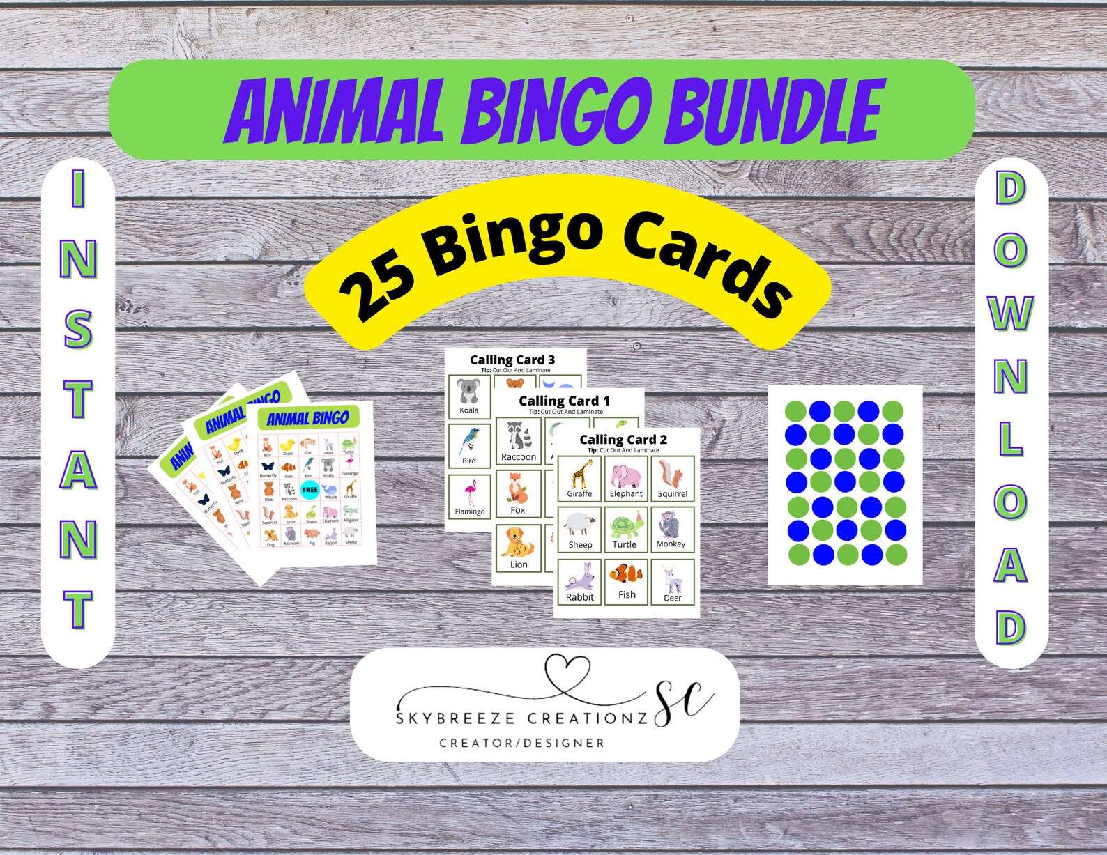 Animal Bingo for Classroom, Animal Bingo Game for Children, Bingo ...