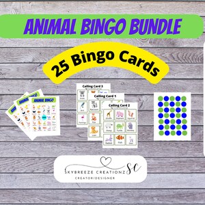 Animal Bingo for Classroom, Animal Bingo Game for Children, Bingo ...