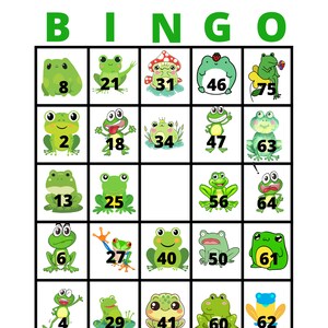 Frog Bingo Game, Bingo Game Bundle to Play/instantly Play Animal Bingo ...