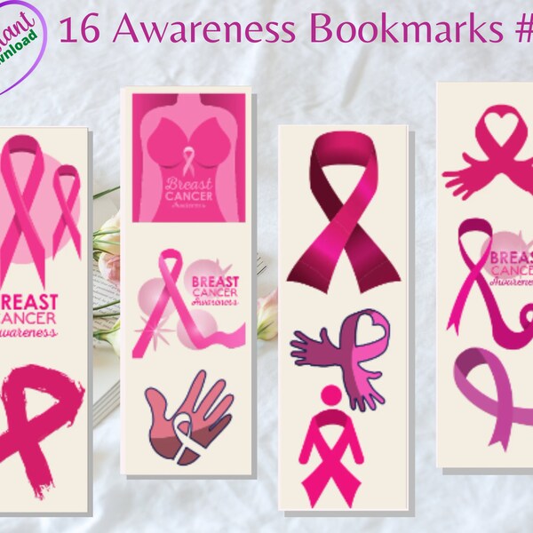 Breast Cancer Printable Bookmark - Etsy