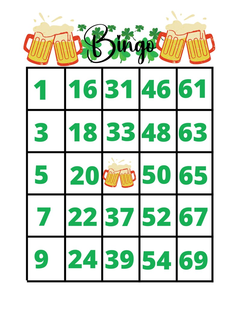 St Patricks Day Bingo, Bingo Cards St Patricks Day, Bingo Game 4 - Etsy