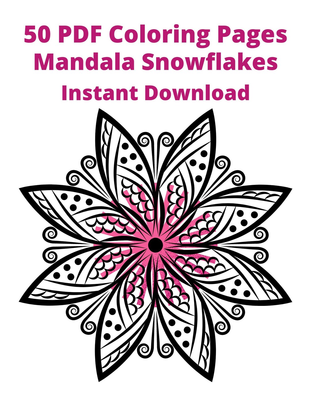 PDF Coloring Pages With Mandala Snowflakes Instant Download - Etsy