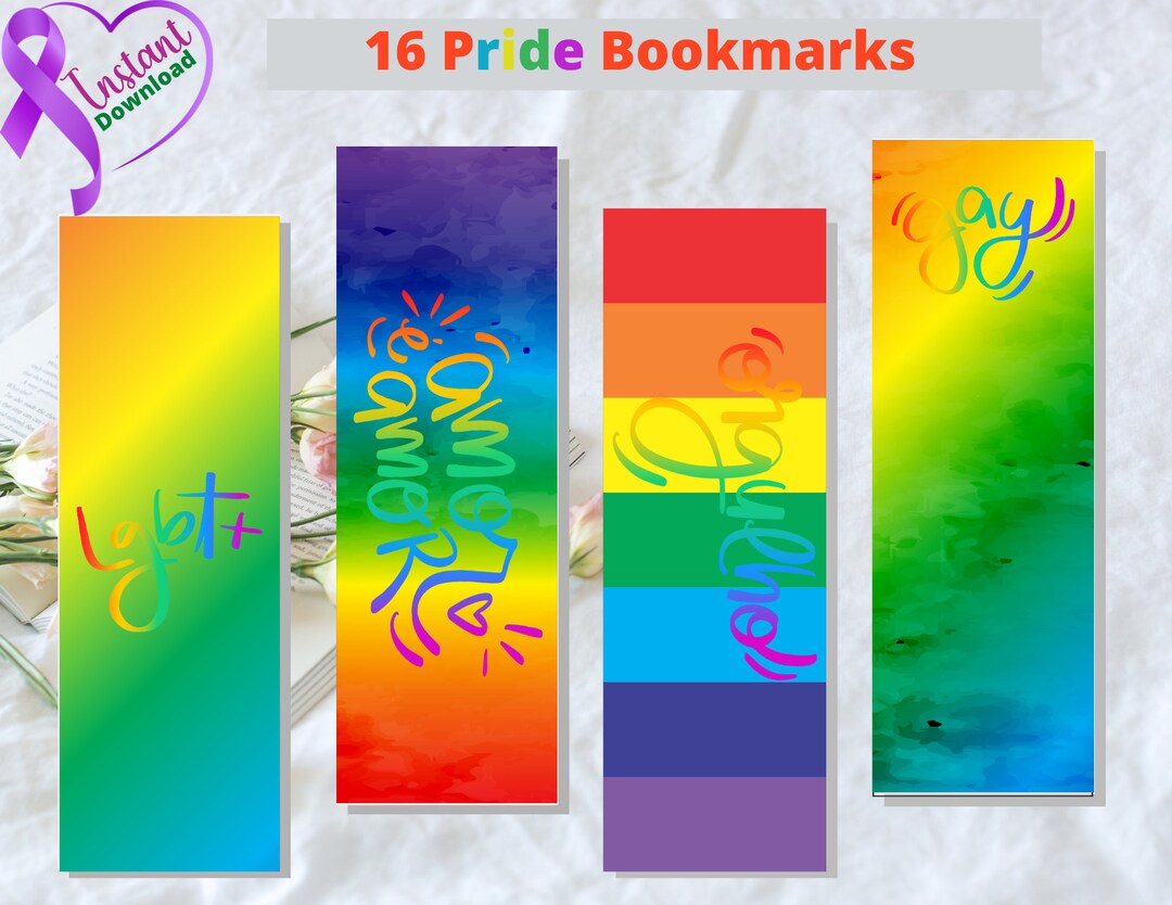 Pride Bookmark Bundle 16 Bookmark Set Fun Bookmark for - Etsy