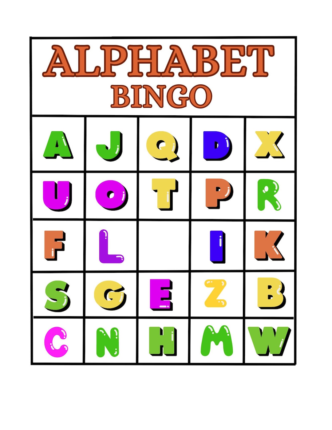 Alphabet Bingo Learning Game , Alphabet Bingo for Teaching Children Abc ...