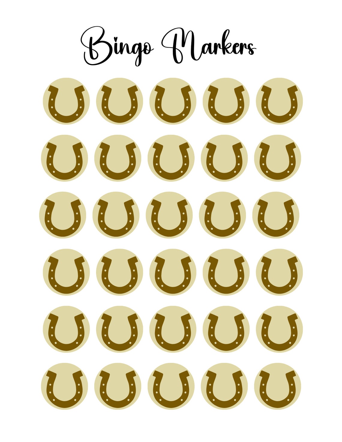 HORSE RACING 30 Bingo Cards, Printable Kids Bingo, Instant Horse Bingo ...