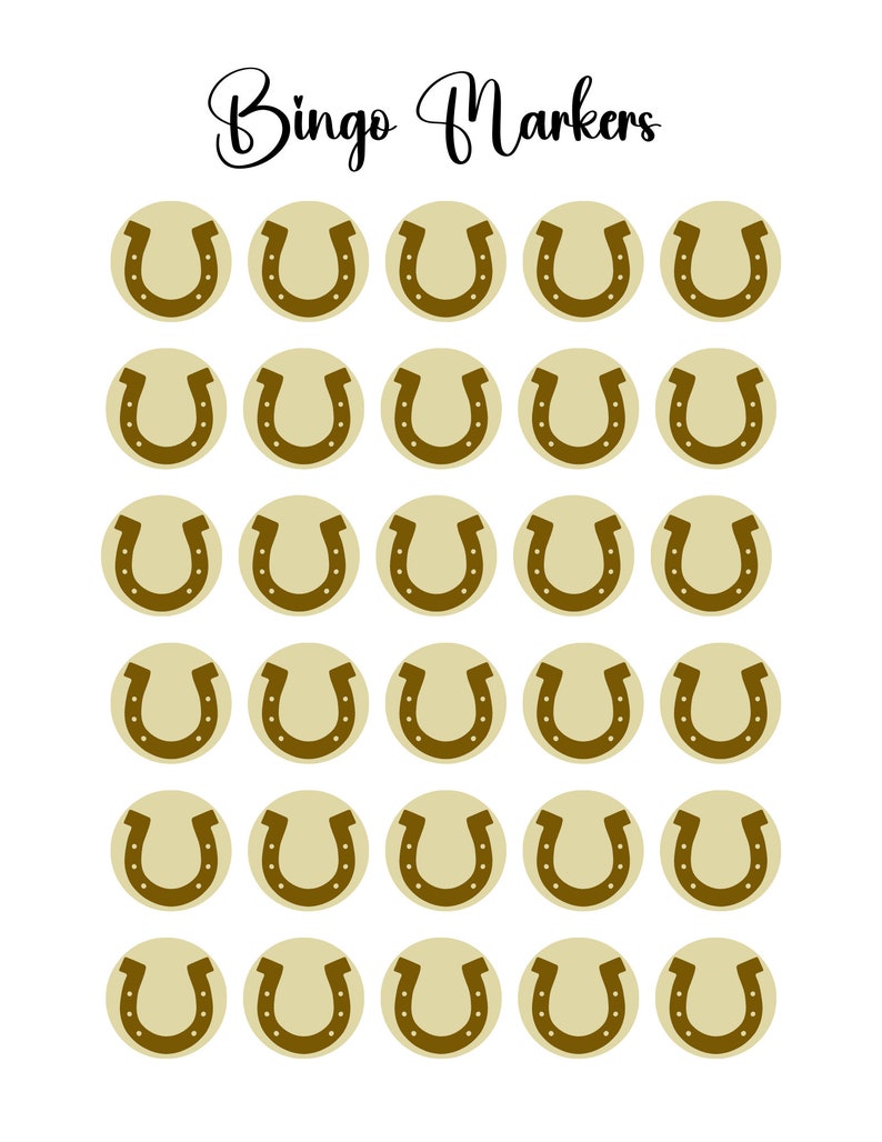 HORSE RACING 30 Bingo Cards, Printable Kids Bingo, Instant Horse Bingo ...