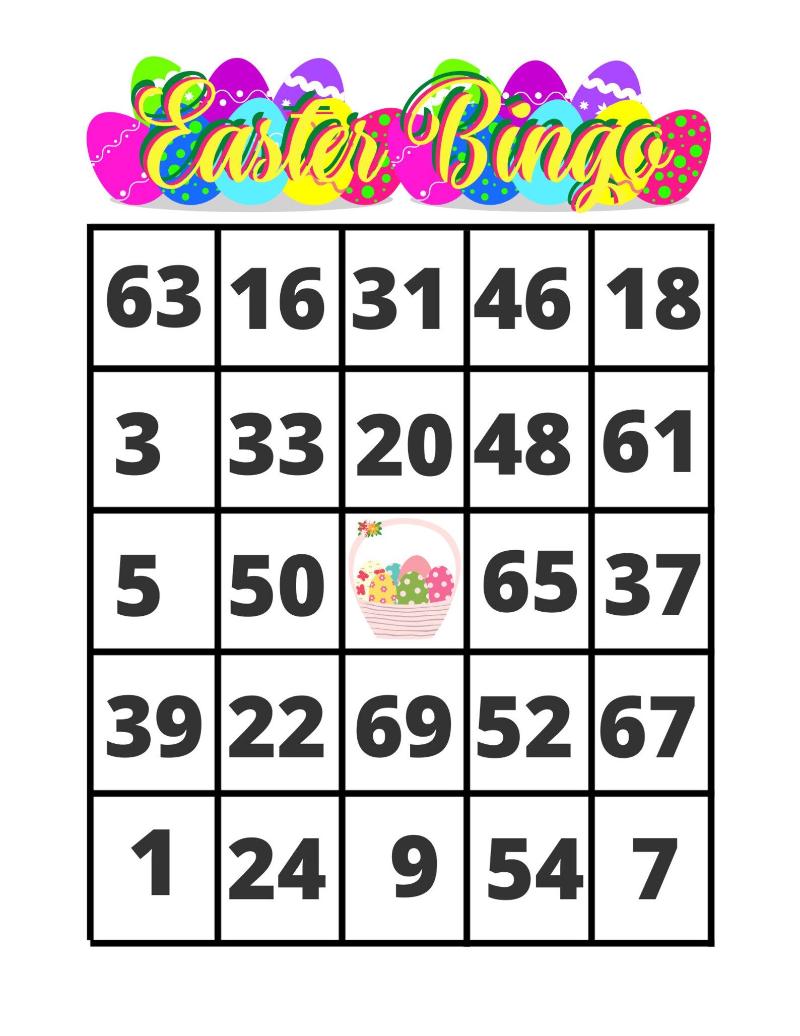 Easter Bingo Game, Bingo Game Bundle to Play, Easter Bingo Cards ...