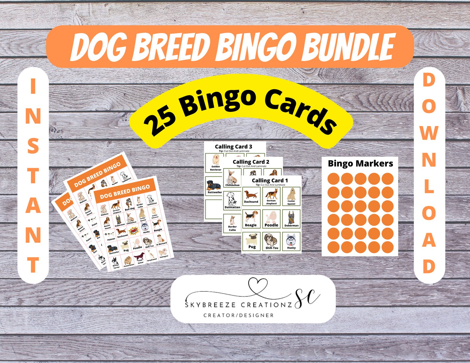 Animal Bingo Game For Children Dog Breed Bingo Animal Bingo Etsy Animal Bingo Game For Children Dog Breed Bingo Animal Bingo Etsy