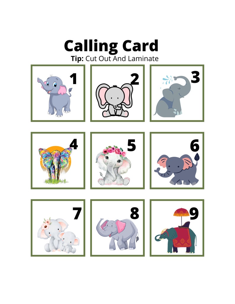 Bingo Calling Cards, Printable Bingo Game With Large Cards, Animal ...