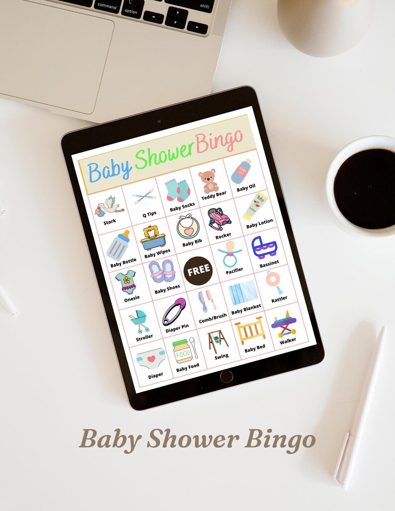Baby Shower Bingo Game, Baby Themed Bingo Game, Bingo Game to Play at ...