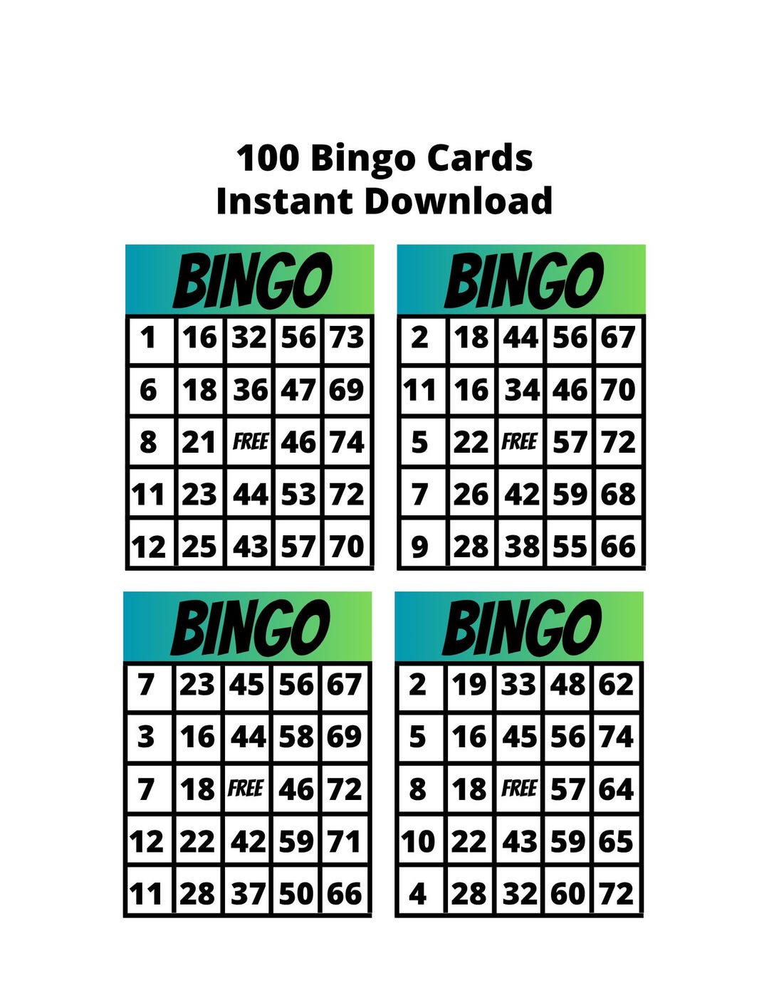 Classic Bingo Game, Numbers Bingo Game, Bingo With Numbers Classic ...