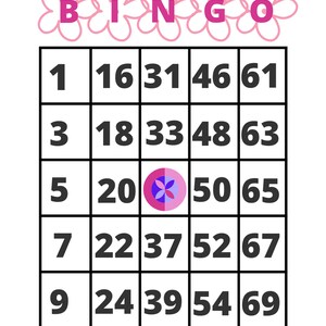 Bingo Calling Cards, Printable Bingo Game With Large Cards, Flower ...