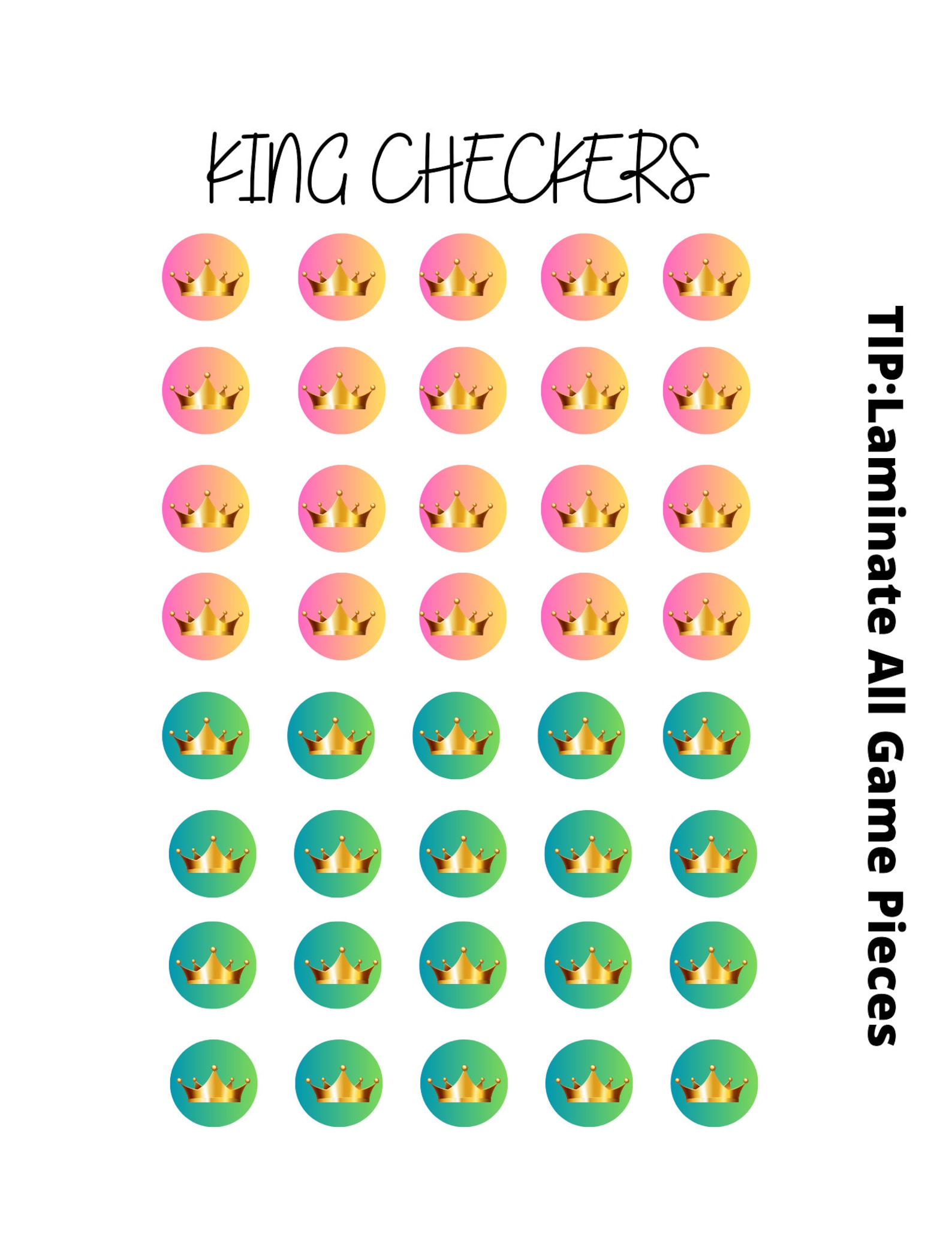 Checkers Instant Download Game Checkers Printable Game Mini - Etsy