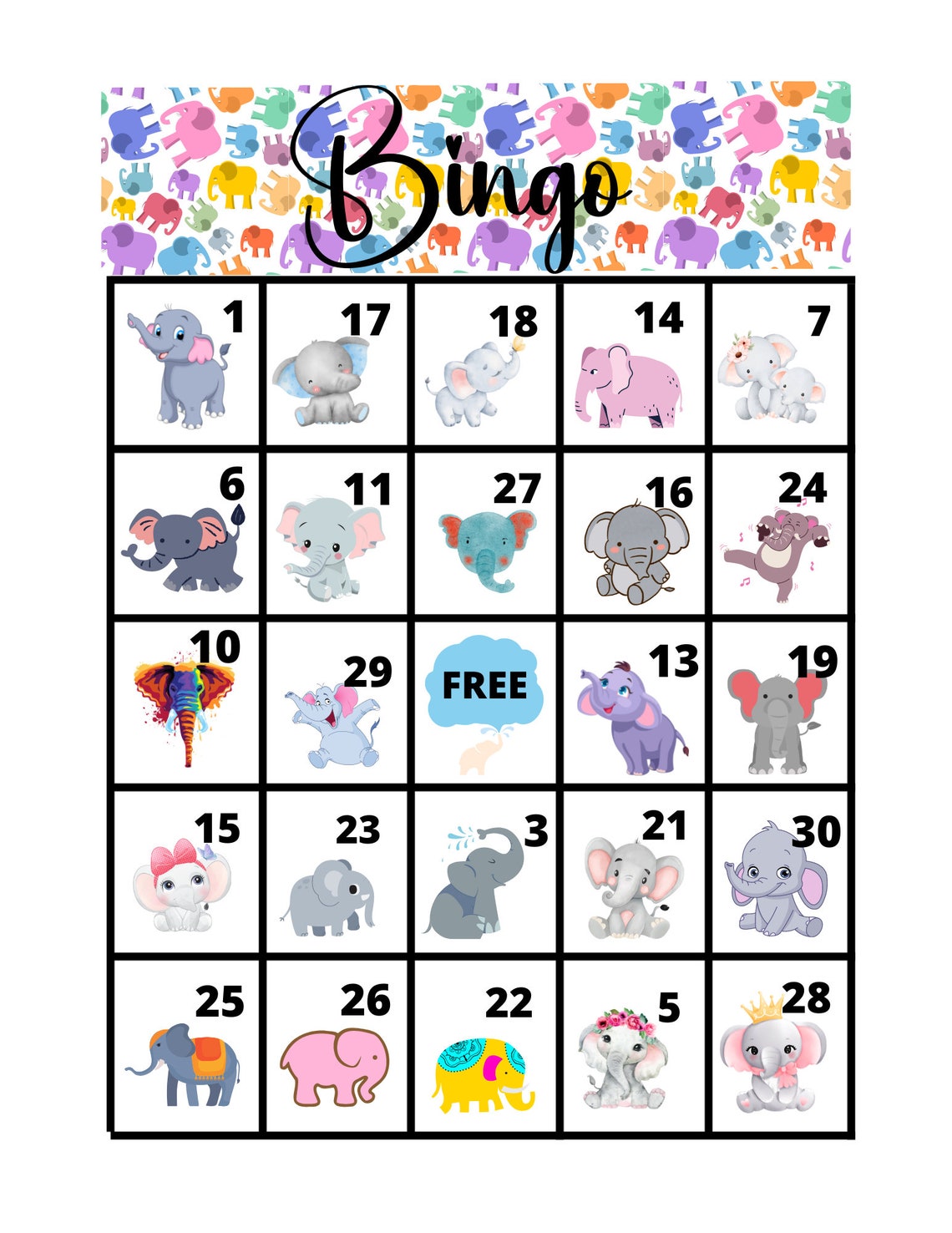 Bingo With Pictures, Printable Bingo Set, Bingo for Children, School ...
