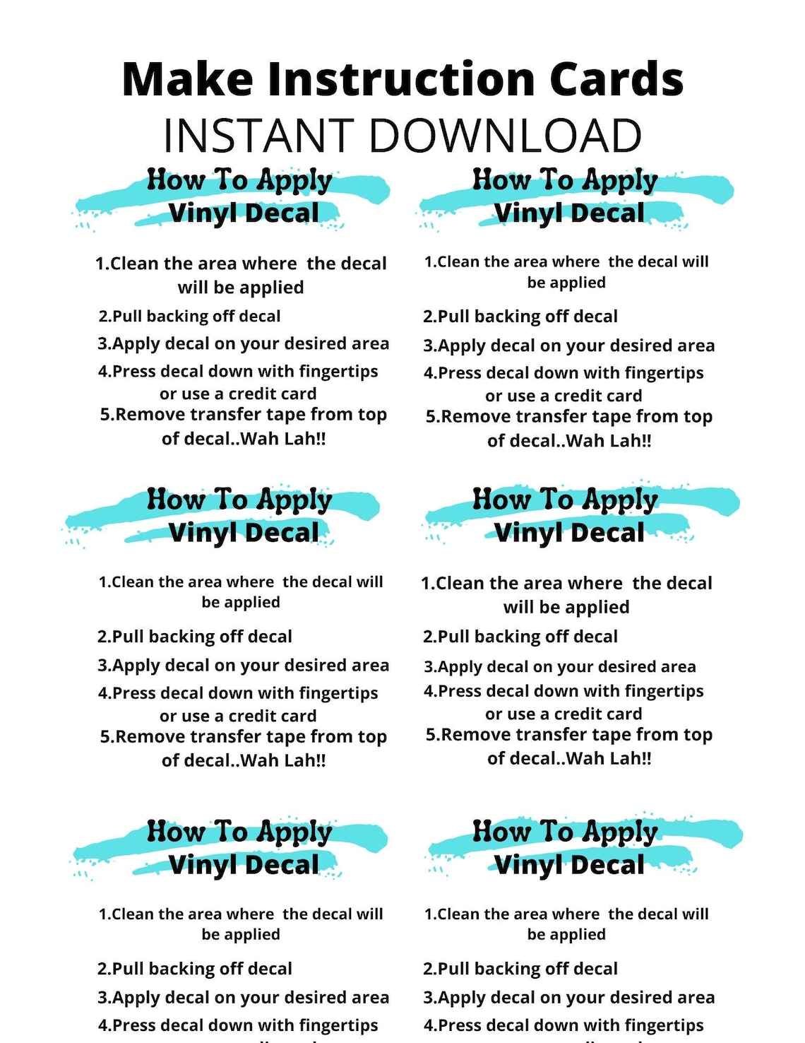 How to Apply a Decal, Decal Instructions, Care Instructions, DIY ...