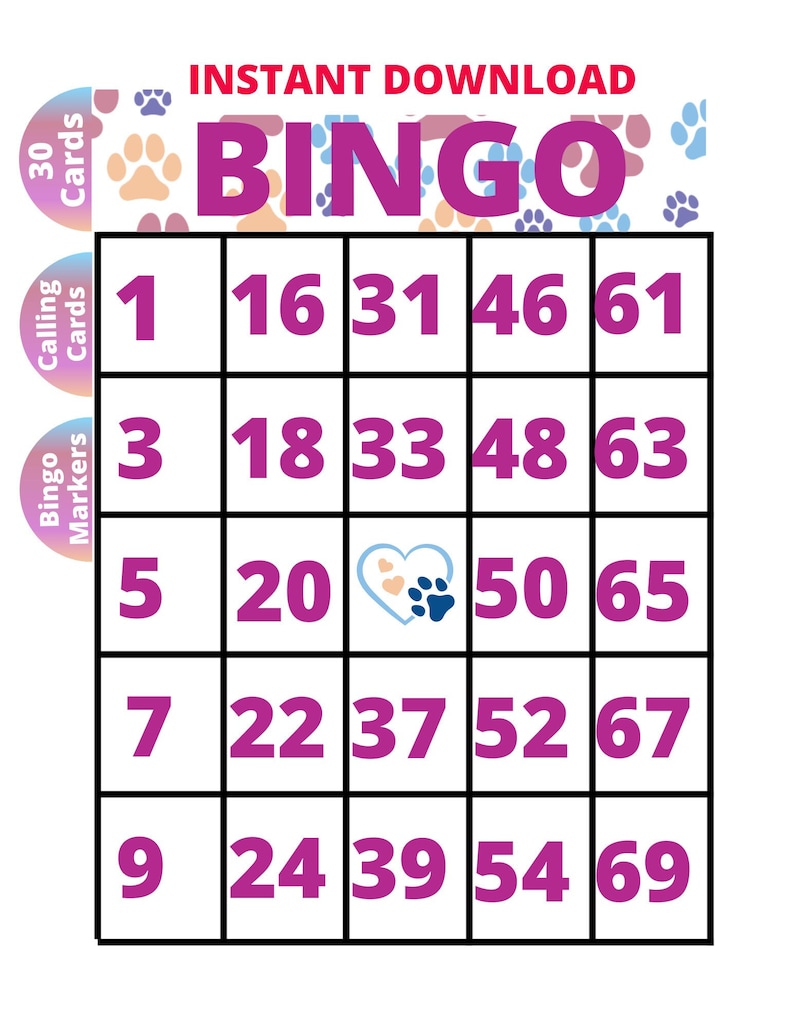 Number BINGO Game for Children and Adults, Instantly Play BINGO ...