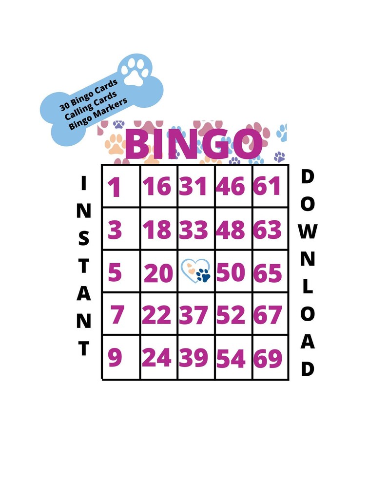 Number BINGO Game for Children and Adults Instantly Play - Etsy