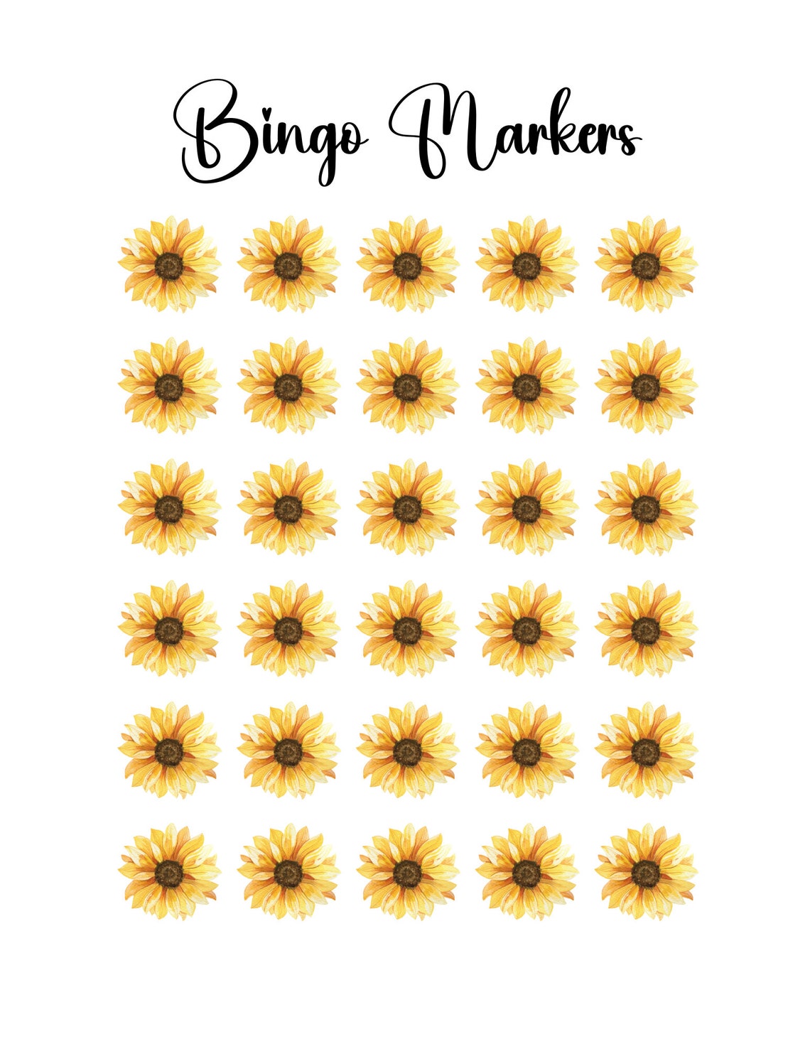 Sunflower Bingo Cards, Sunflower Bingo Game 3, Bingo Game Bundle to ...